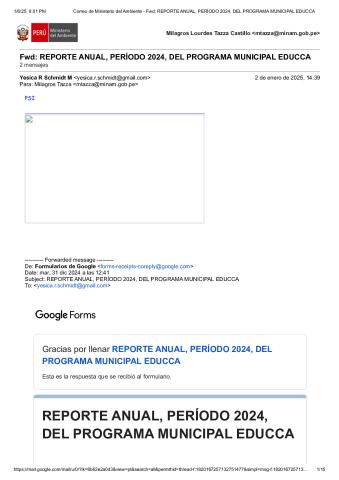 Reporte Anual 2024 del Programa Municipal EDUCCA de la Municipalidad Provincial de Oxapampa ...